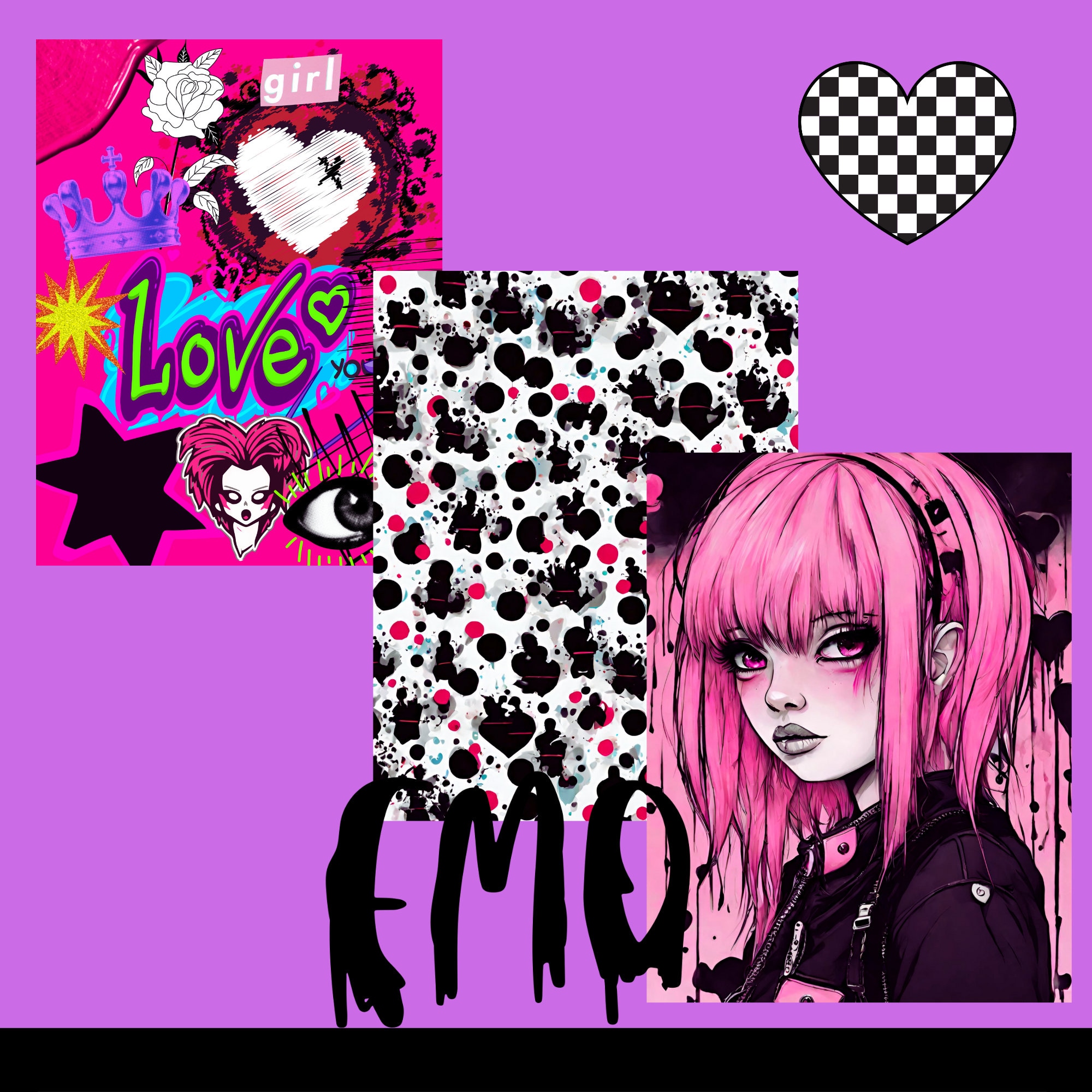 Emo Journal Pages, Digital Prints, Gothic, Collage Sheets, Scrapbooking ...