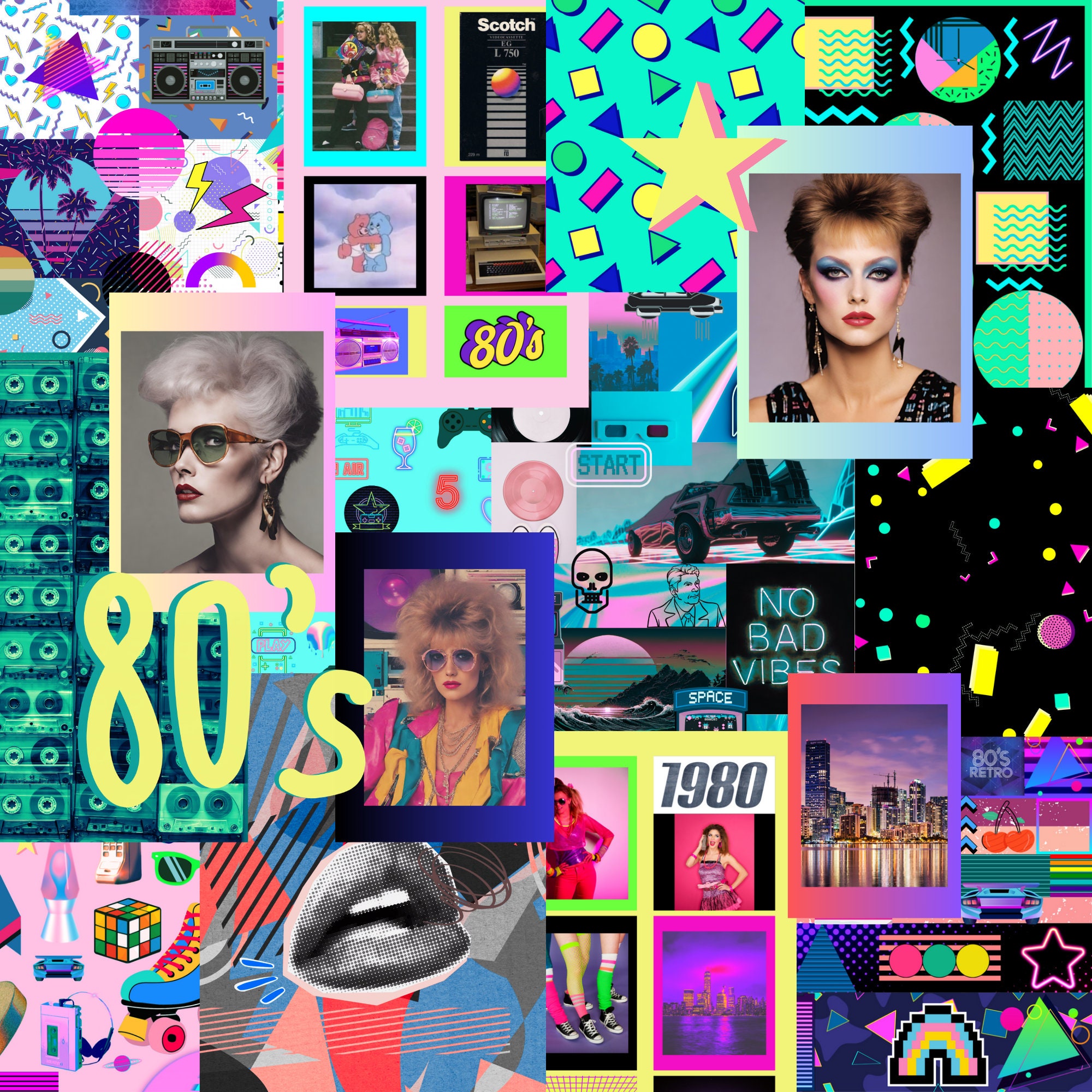 1980s Junk Journal Kit, 80s Prints, Retro, Collage, Scrapbooking ...