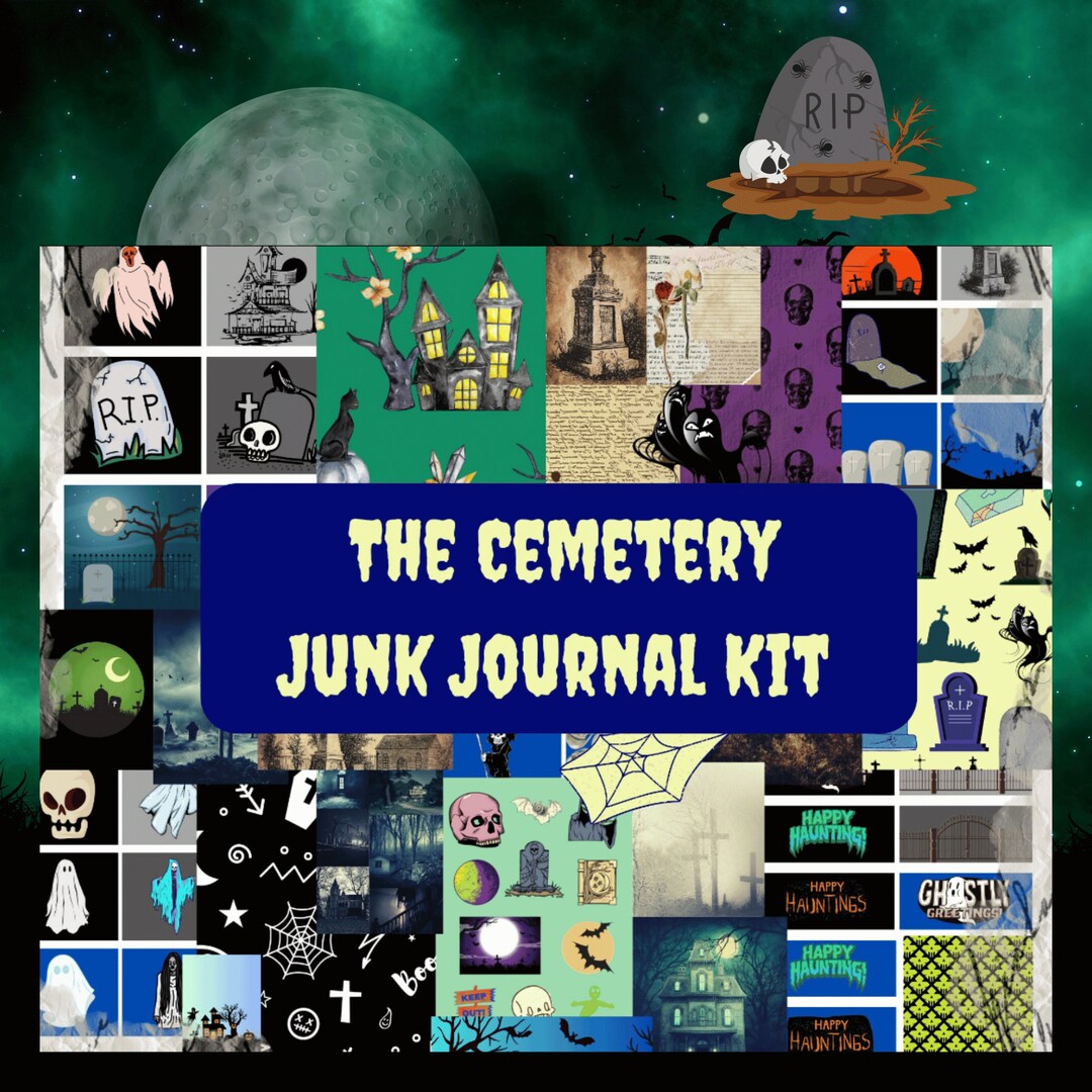 Cemetery Junk Journal Kit, Digital Prints, Halloween Collage Sheets ...