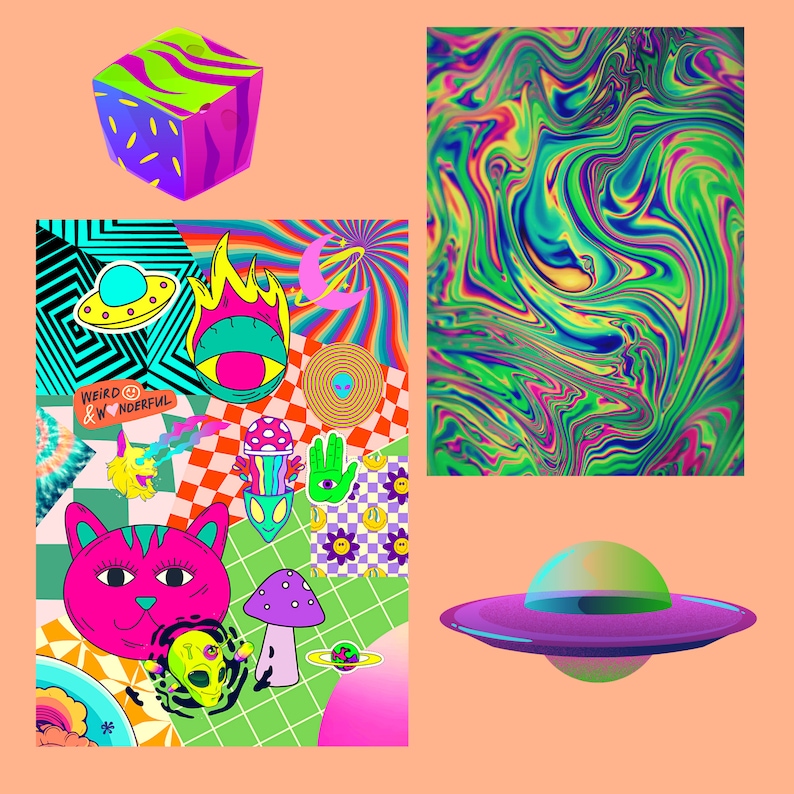 Weirdcore Prints, Digital Paper, Junk Journal Sheets, DIY Craft ...