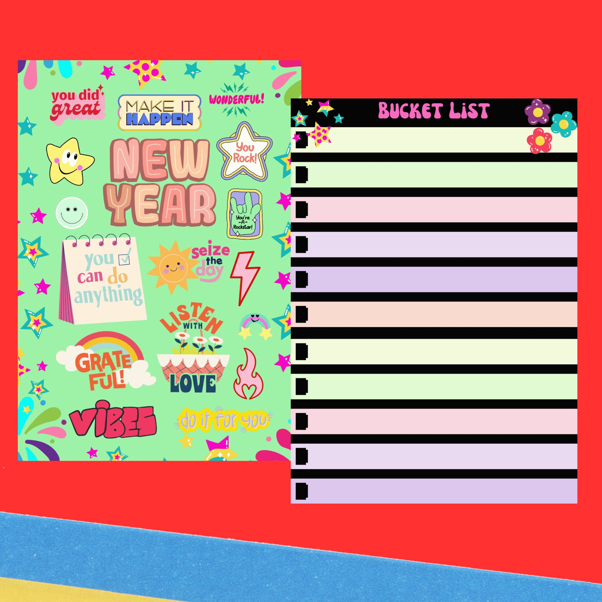 New You Prints, Junk Journal Pages, Collage, Digital Paper, Retro Style ...