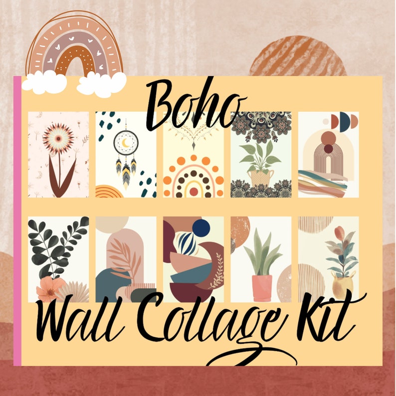 Boho Wall Art, Collage Kit, Digital Prints, Collage - Etsy