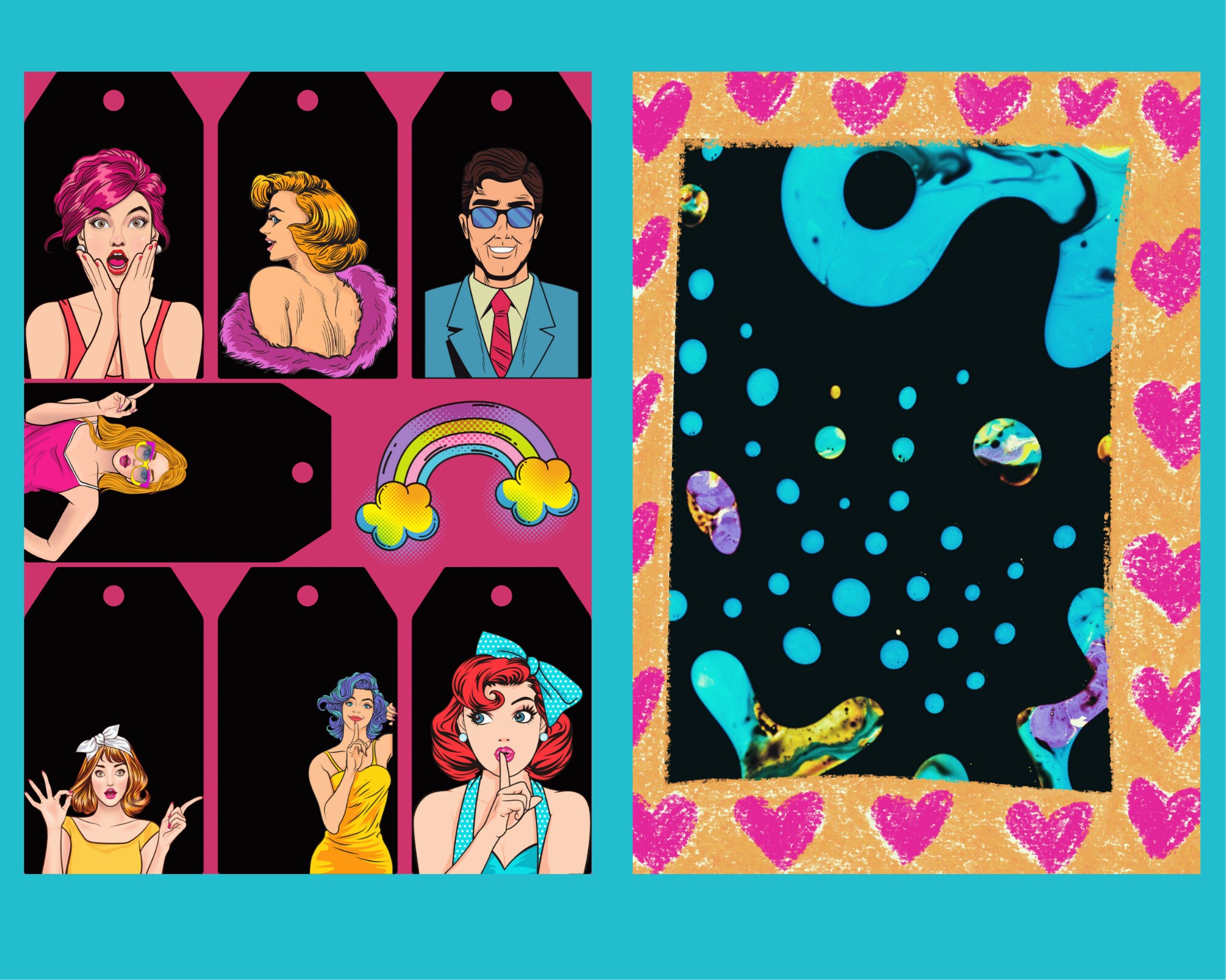 Pop Art Prints Digital Paper Pop Art Junk Journal DIY - Etsy