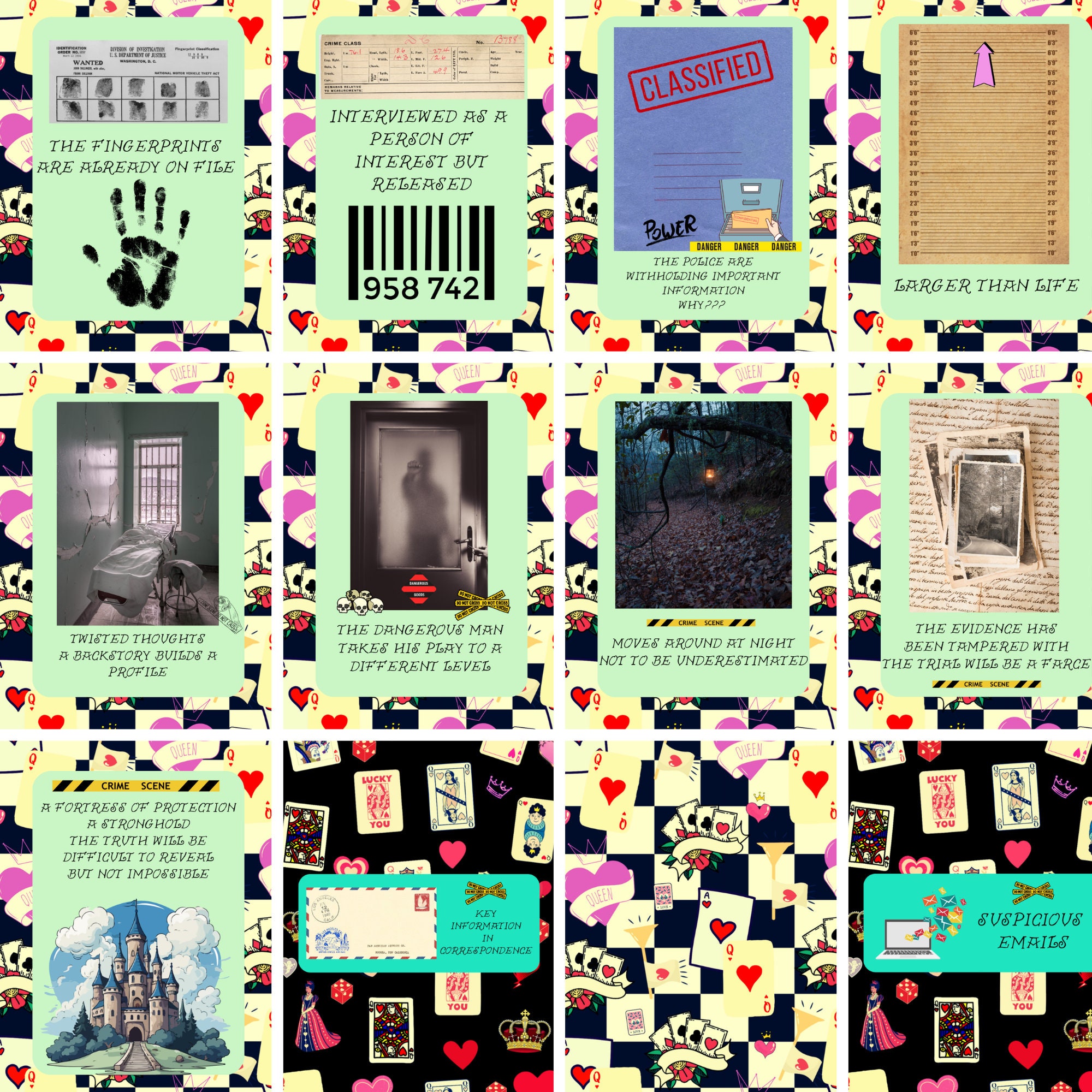 True Crime Tarot Deck, Printable Oracle Cards, Retro Gothic, Digital ...