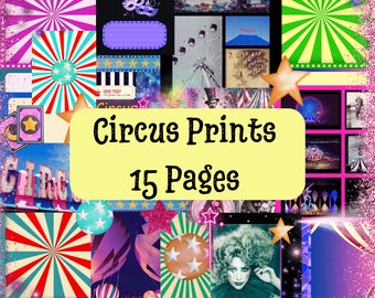 Junk Journal Papers: Vintage Circus Themed Blank Pages, Carnival ...