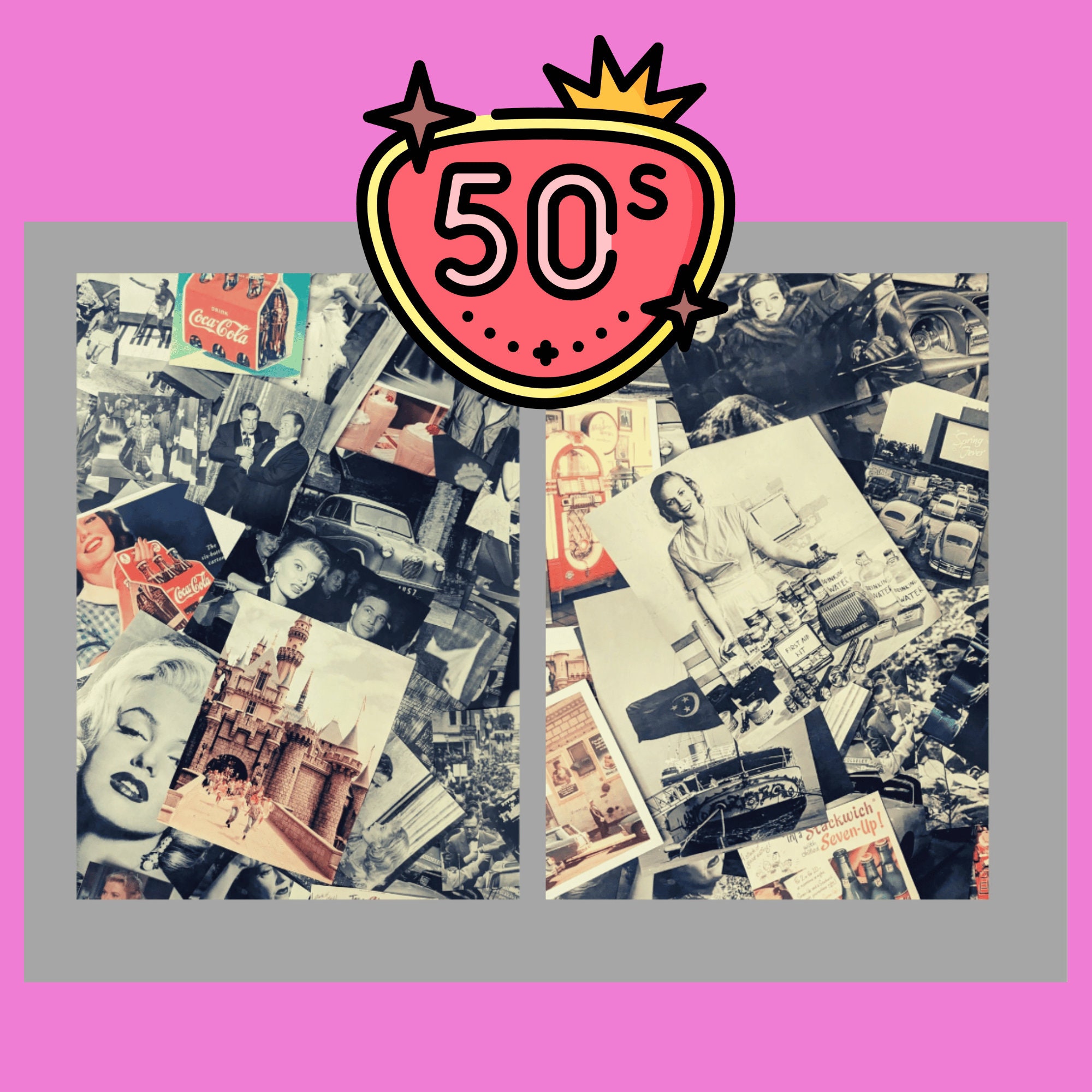 1950s Collage Backgrounds, Digital Prints, Scrapbooking, DIY Craft - Etsy