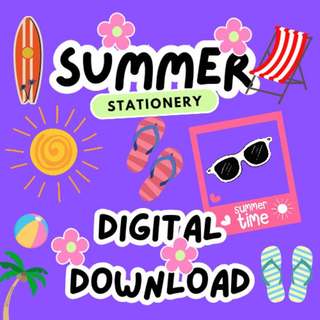 Printable Summer Stationery, Writing Paper, Scrapbooking, DIY Craft ...