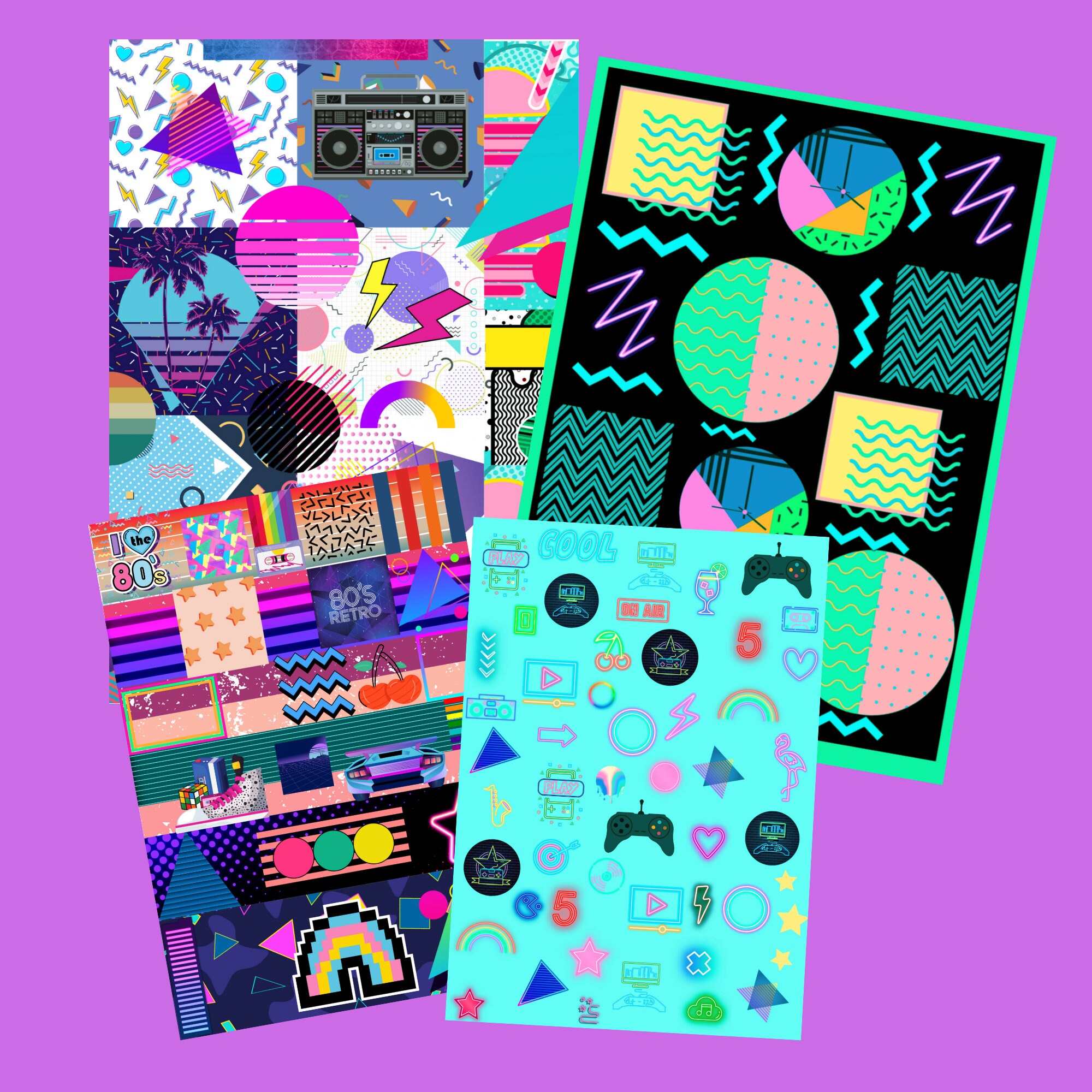 1980s Junk Journal Kit, 80s Prints, Retro, Collage, Scrapbooking ...