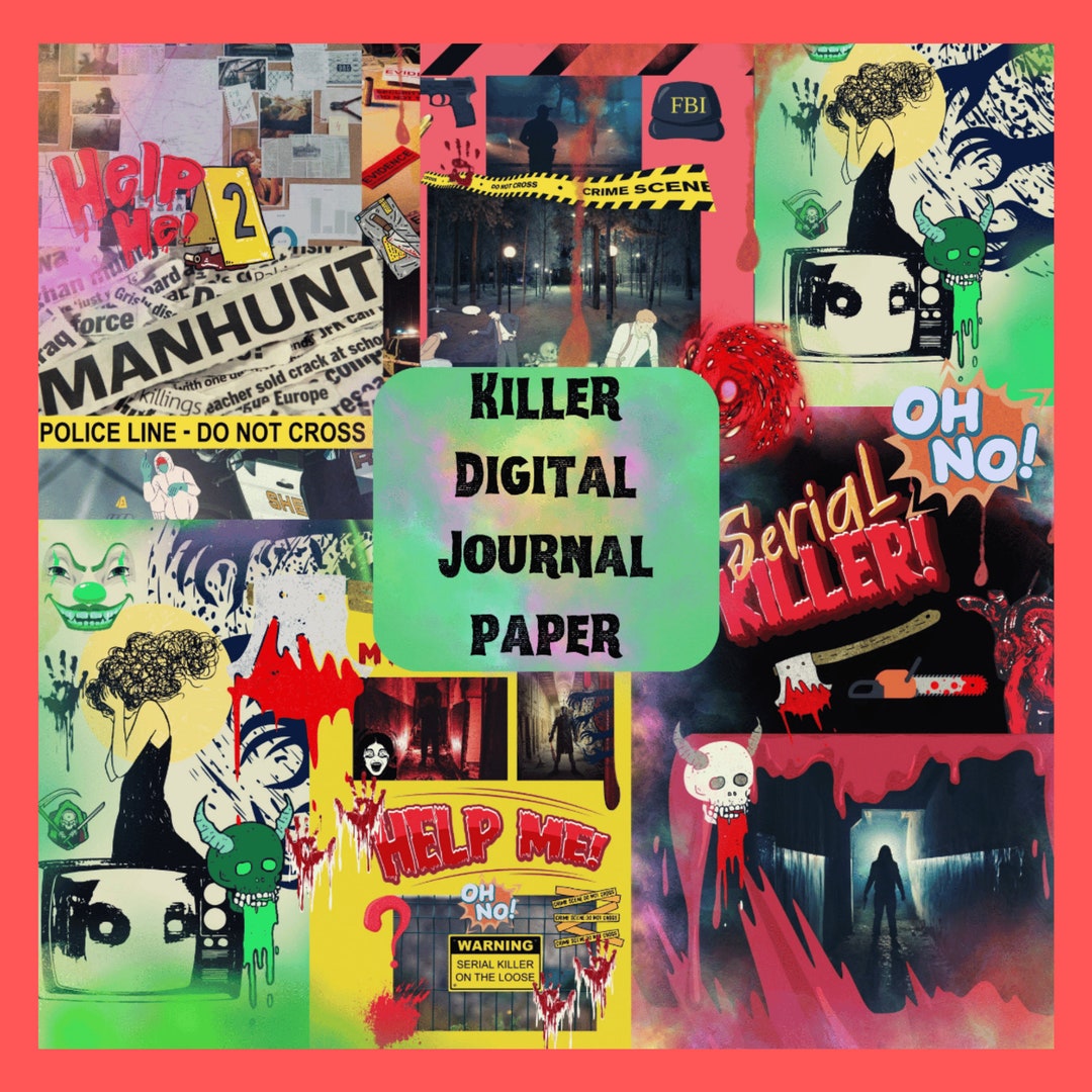 True Crime Digital Prints, Serial Killer Junk Journal, Digital Ephemera ...
