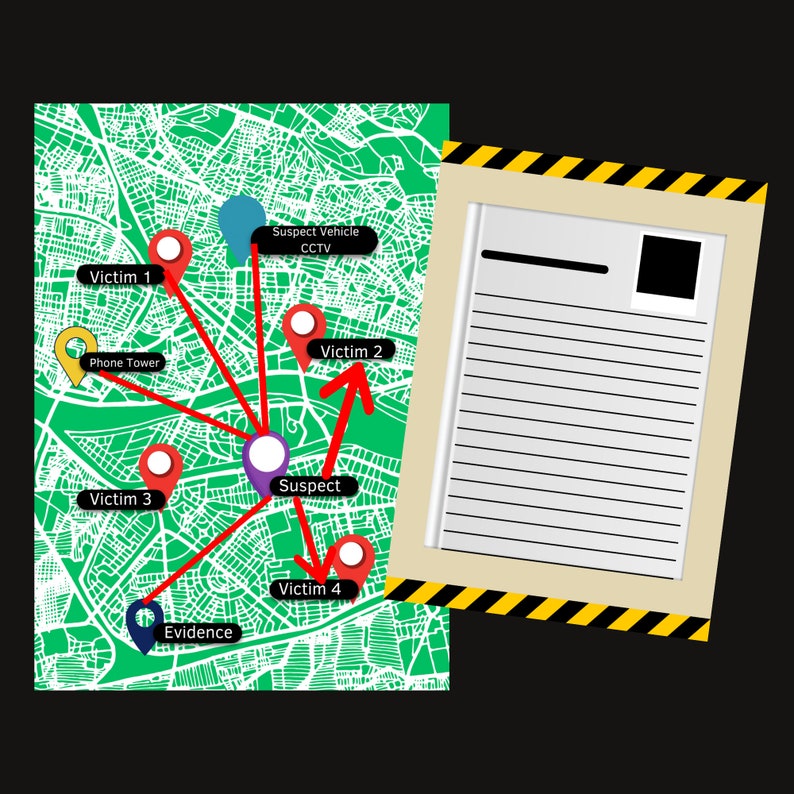 Criminal Investigation Prints, Journal Tags, Crime Map, Suspect, Junk ...