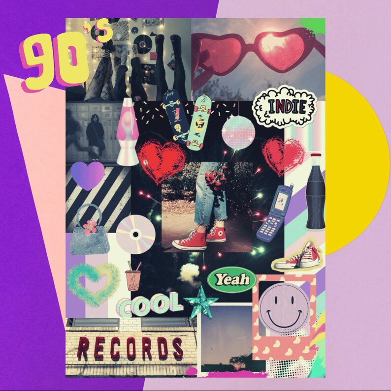 Printable 90s Indie Collage Sheet, Digital, DIY Craft, Background - Etsy