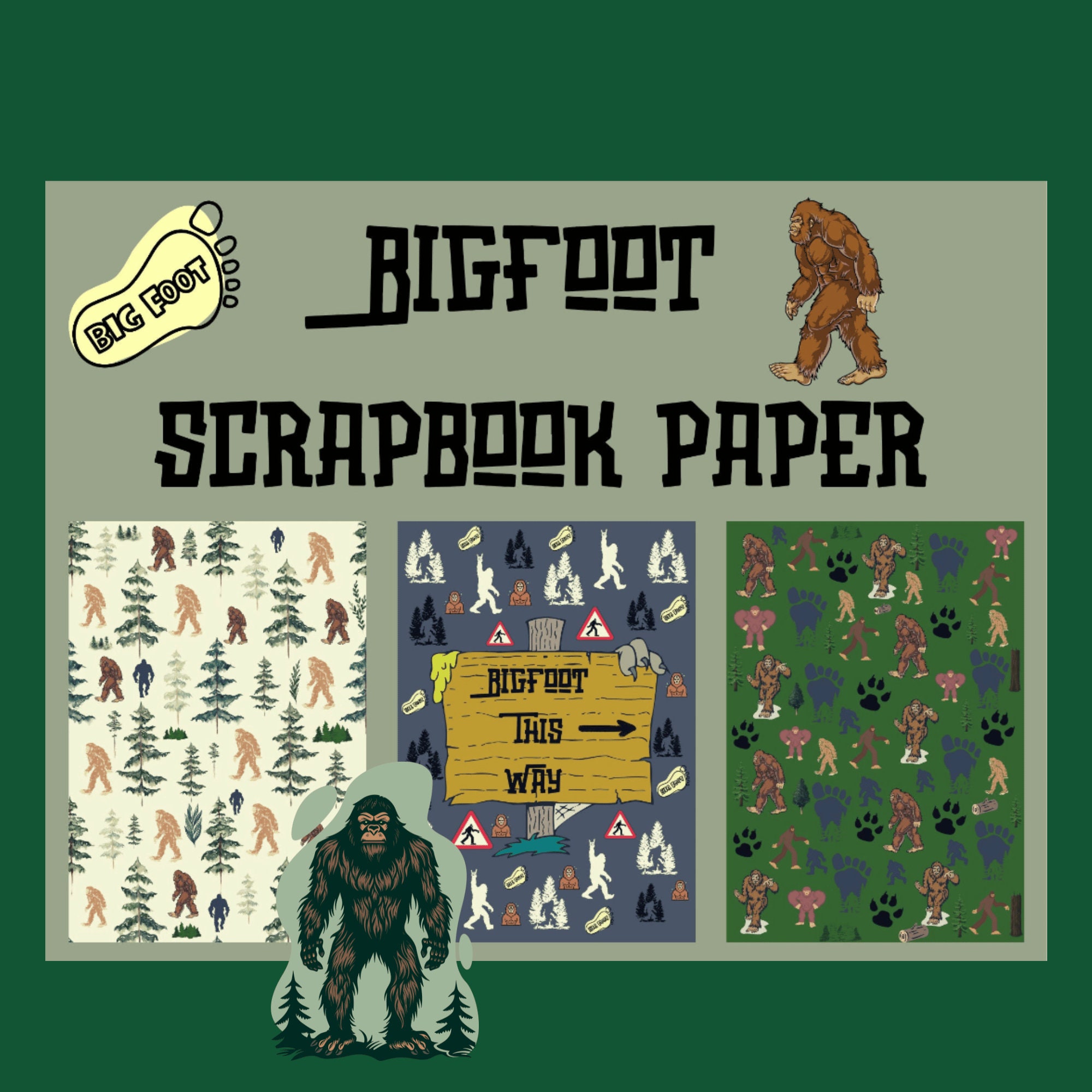 Bigfoot Paper, Digital Prints, Patterns, Backgrounds - Etsy