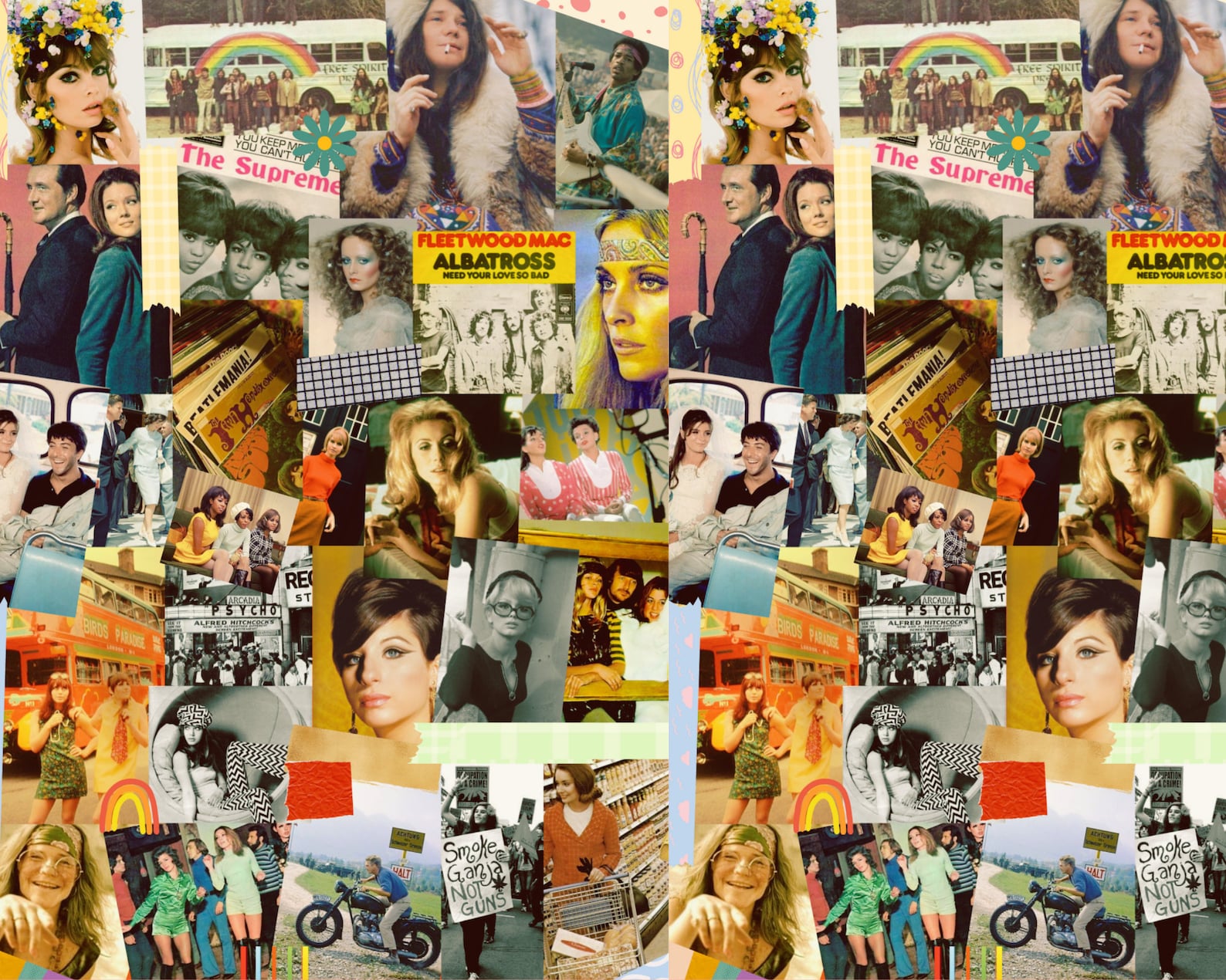 1960s Digital Collage Print, 60s Collage, Wall Art, DIY Craft ...