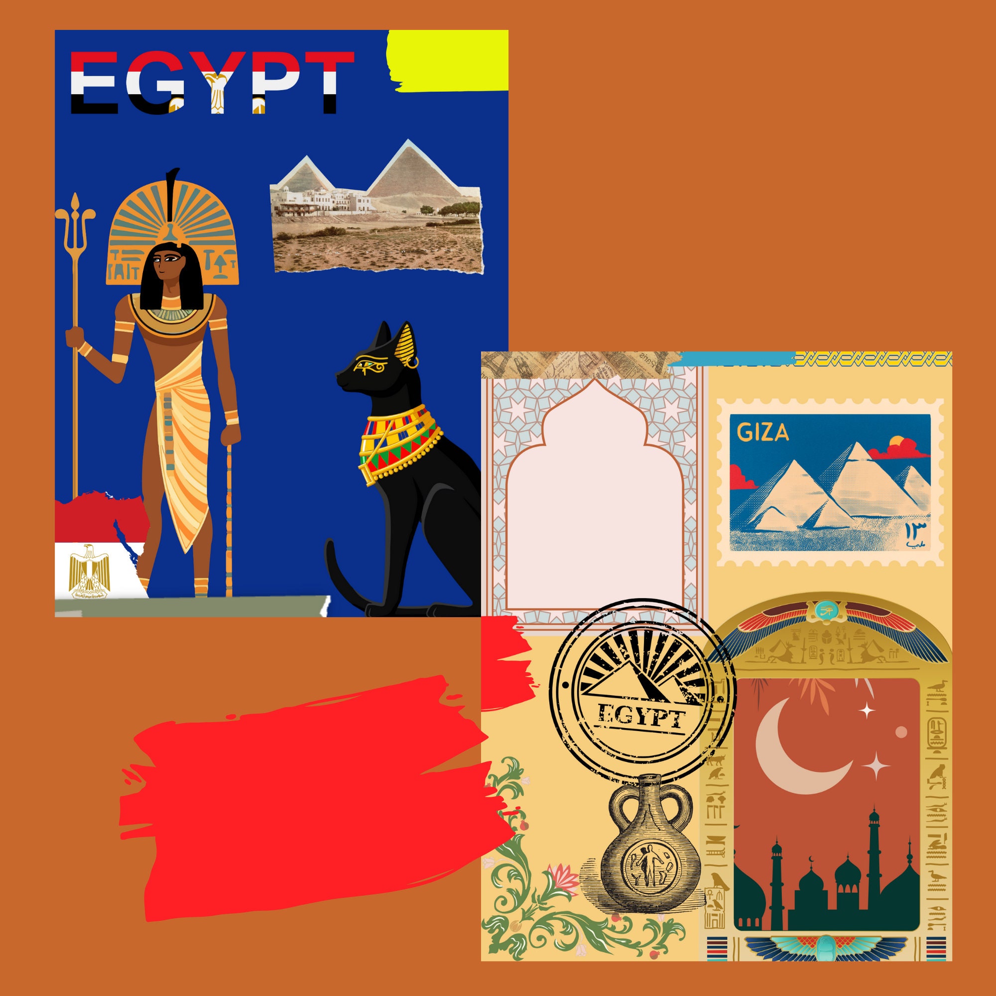 Printable Egypt Journal Papers, Digital Download, Collage Sheets ...