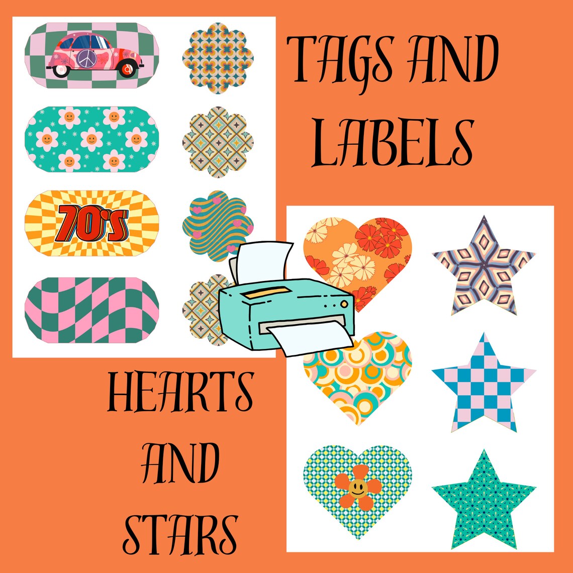 Printable 1970s Junk Journal Ephemera, PNG Prints, Fussy Cuts ...