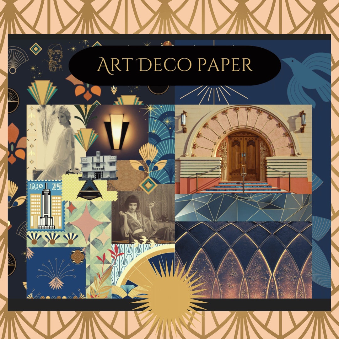 Art Deco Digital Paper, 1920s Prints, Geometric Backgrounds - Etsy