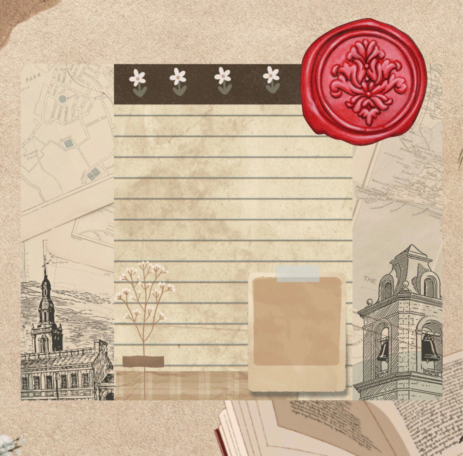 Vintage Paper, Letter Writing, Stationery, Digital Prints, Vintage ...