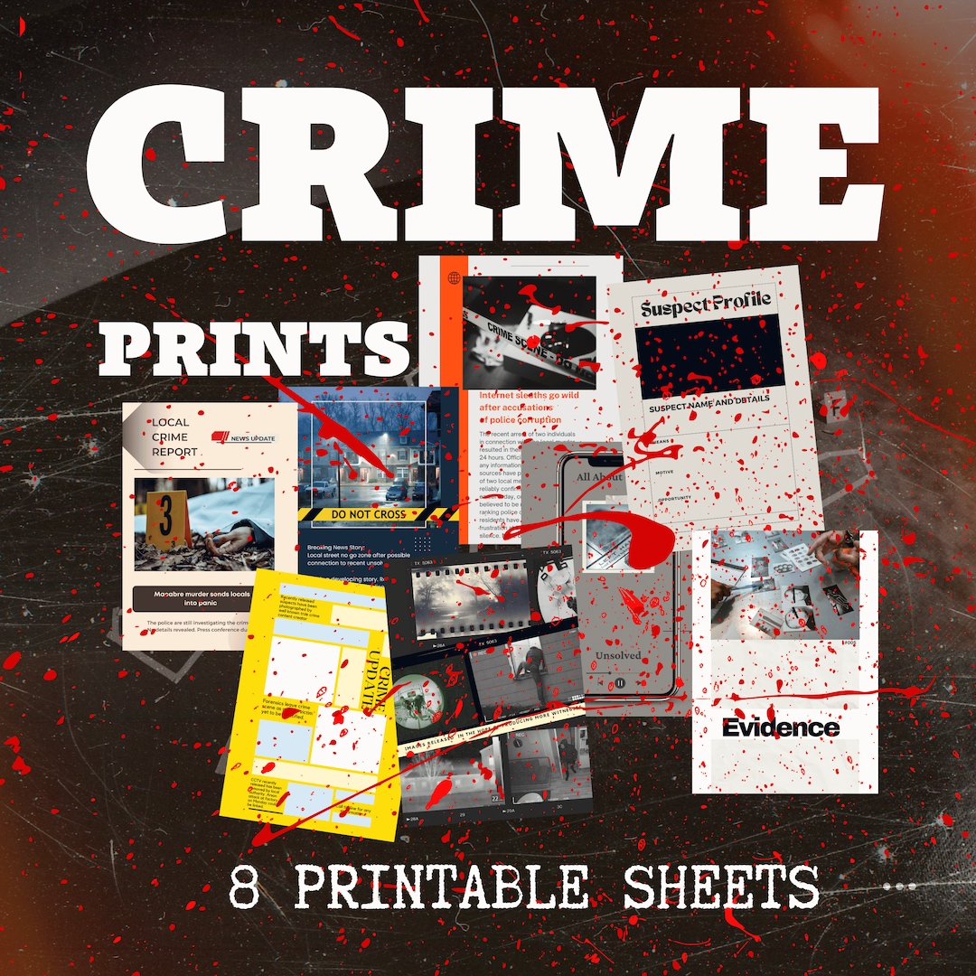 Crime Scrapbooking, Crime Story Prints, Murder Mystery, Crime Templates ...