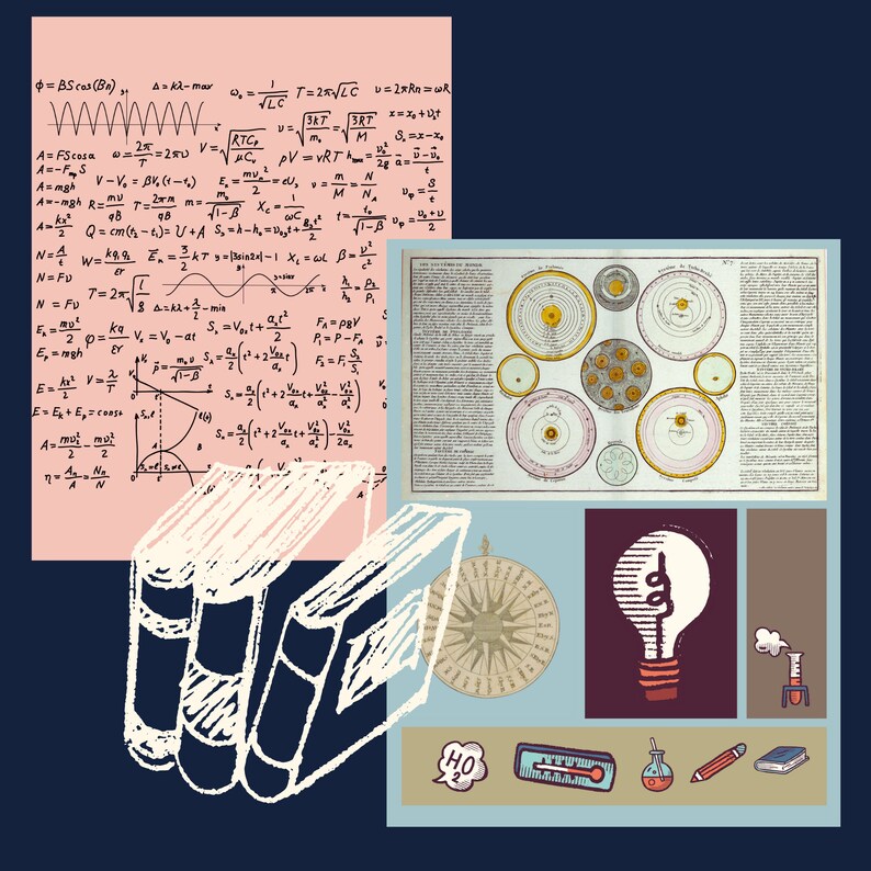 The Scientist Digital Junk Journal Sheets, Science Ephemera, Collage ...