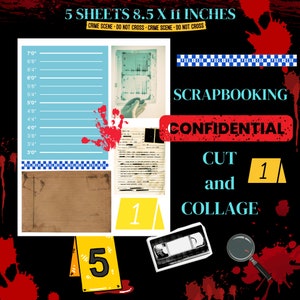 Crime Tags, Evidence Labels, Junk Journal, Ephemera, PNG, Digital ...