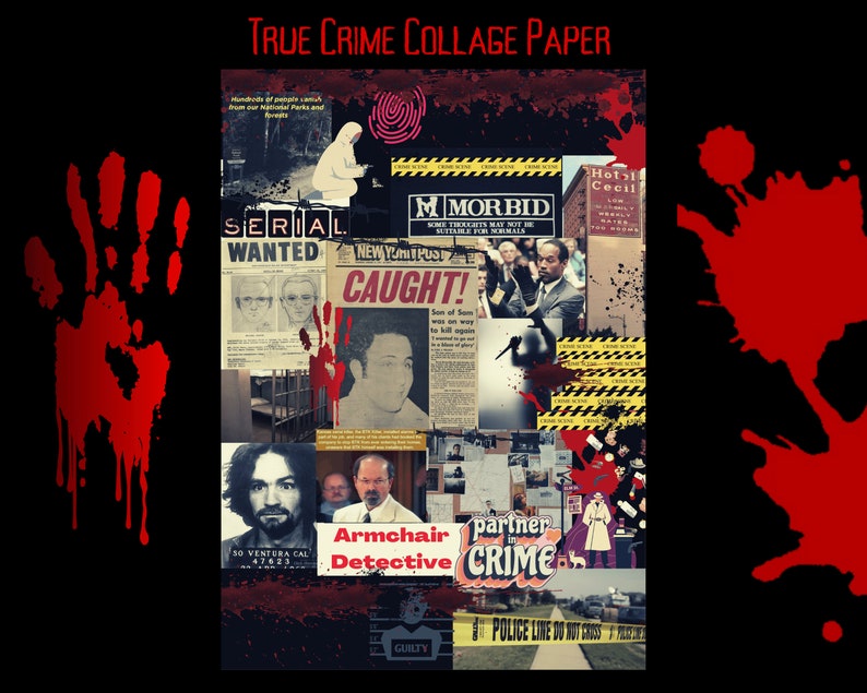 True Crime Digital Collage Paper True Crime Collage - Etsy UK