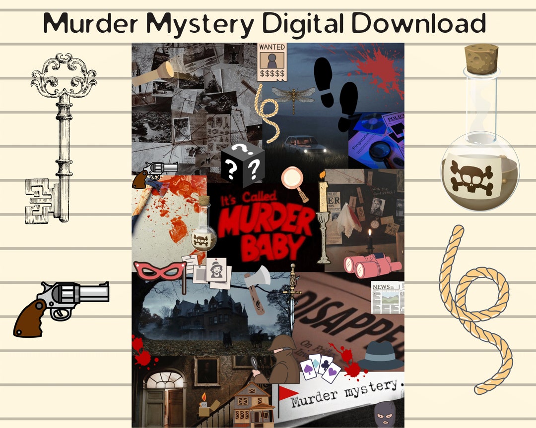 Murder Mystery Scrapbook Digital Sheet Digital Collage - Etsy