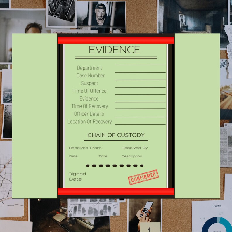 Evidence Print, Police Report, Chain of Custody, PNG - Etsy