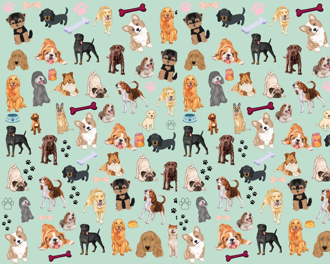 Dogs Paper Print, PNG, Digital Download, Scrapbooking, Background - Etsy