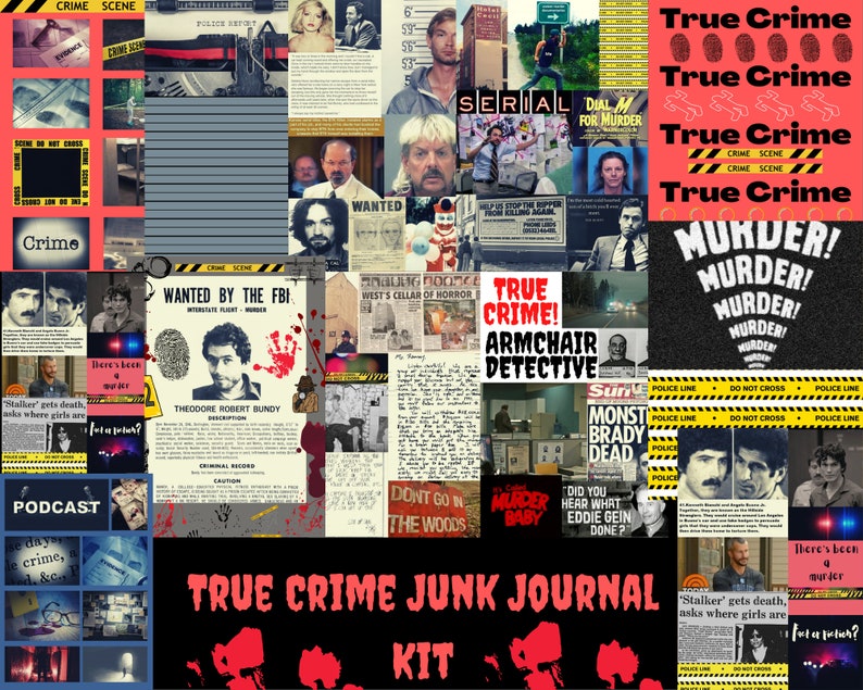 True Crime Digital Junk Journal Kit Scrapbooking Crime PNG - Etsy