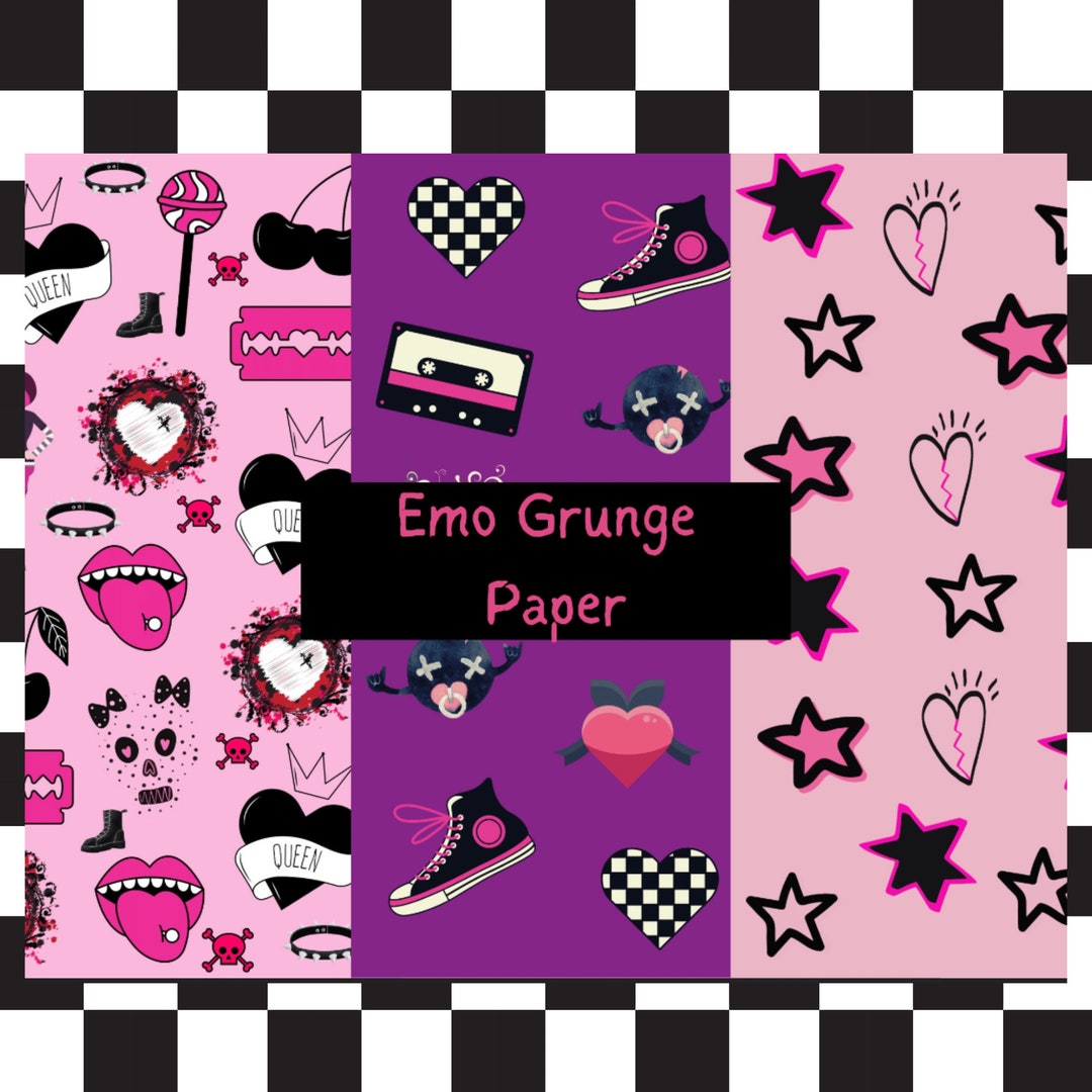 Emo Digital Paper, Grunge Theme, Goth Background - Etsy