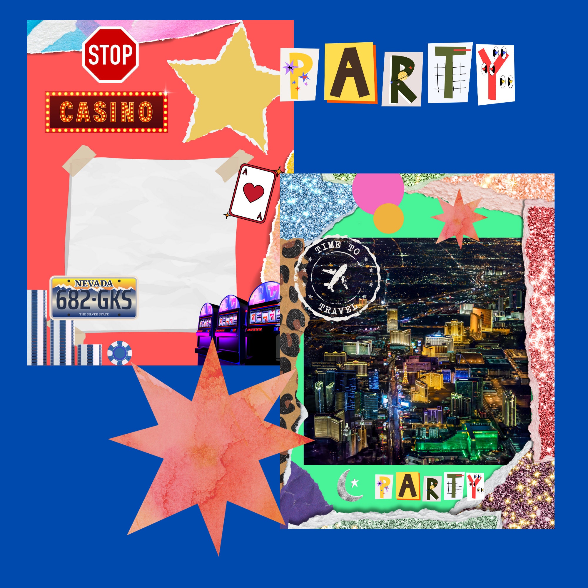 Las Vegas Journal Papers, Collage Sheets, Scrapbooking, Digital Prints ...