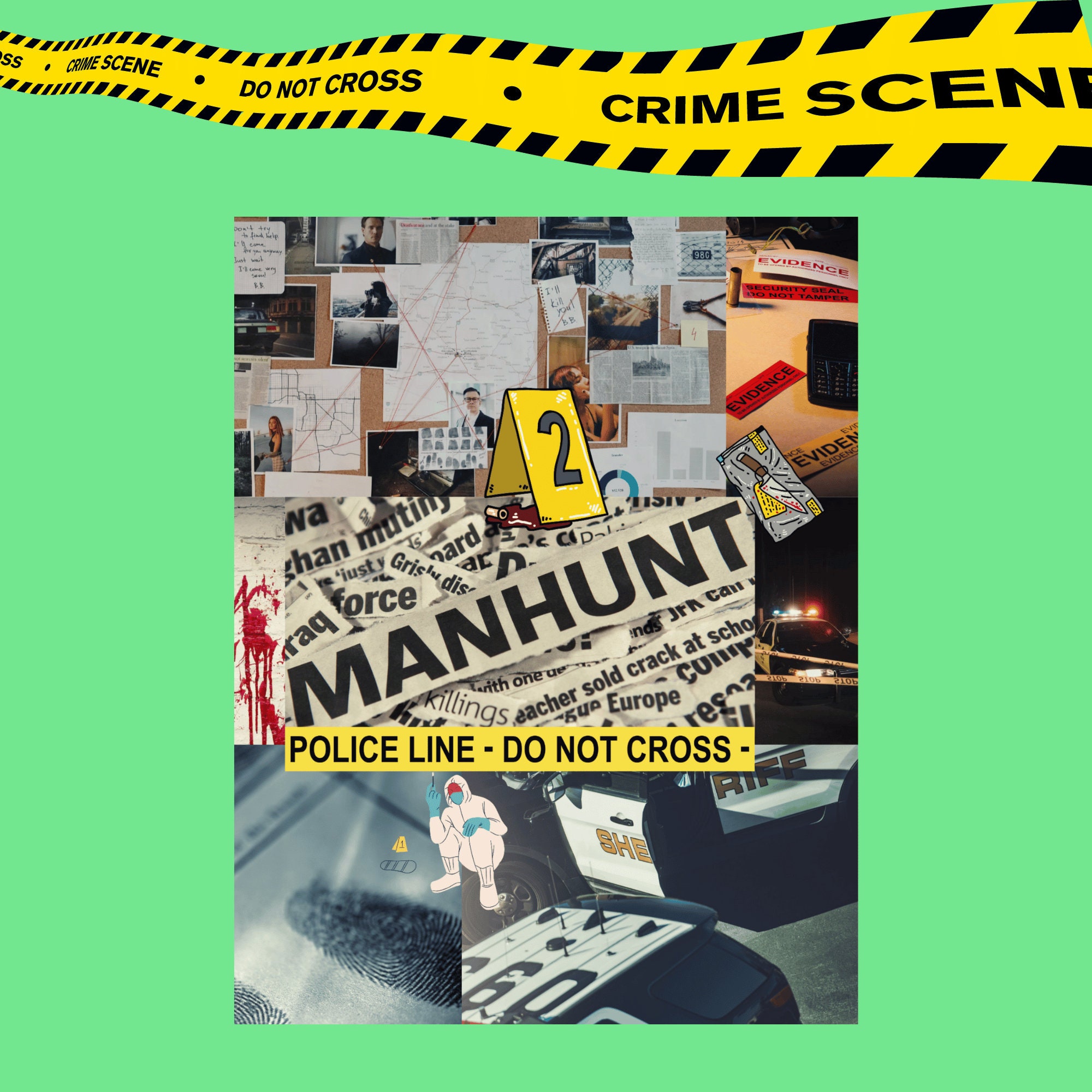 True Crime Digital Prints, Serial Killer Junk Journal, Digital Ephemera ...