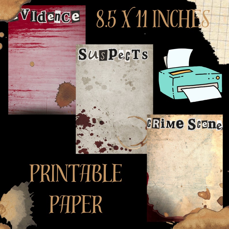 Printable Crime Junk Journal Kit, Murder Mystery, Investigation ...