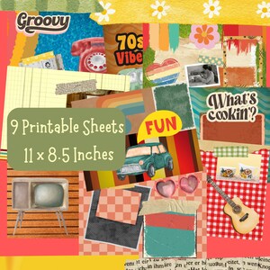 1970s Scrapbook Paper, Digital Prints, Retro Vintage, Junk Journal ...