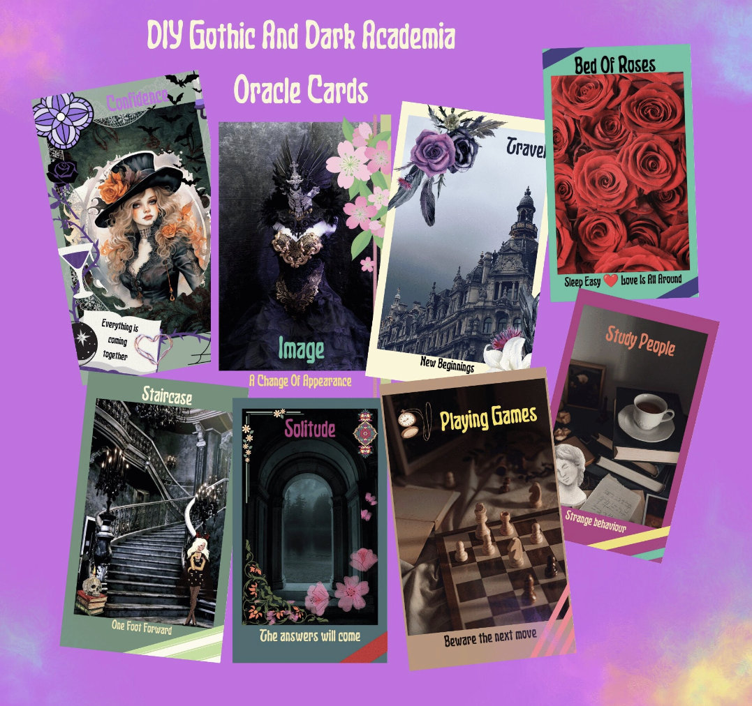 Gothic and Dark Academia Oracle Cards, Digital Prints, Divination ...