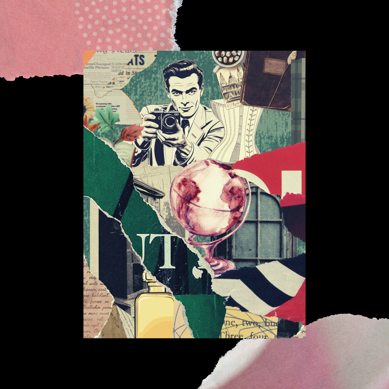 Retro Magazine Collage Paper, Digital Prints, Journaling - Etsy