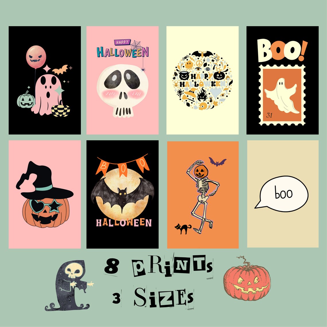Halloween Decor, Halloween Digital Prints, Spooky Prints, Halloween PNG ...