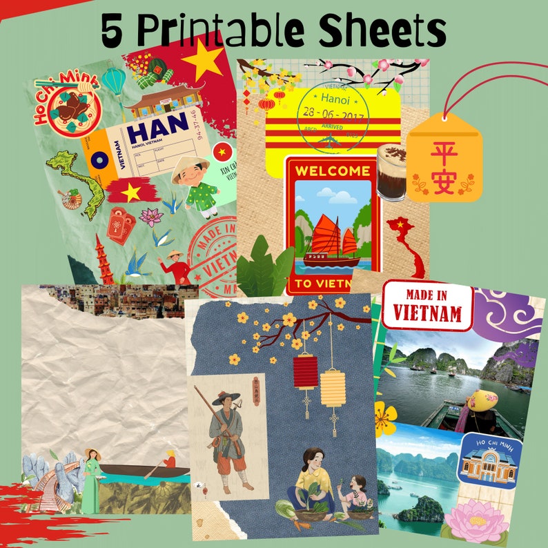 Printable Vietnam Journal Papers, Digital Download, Travel ...