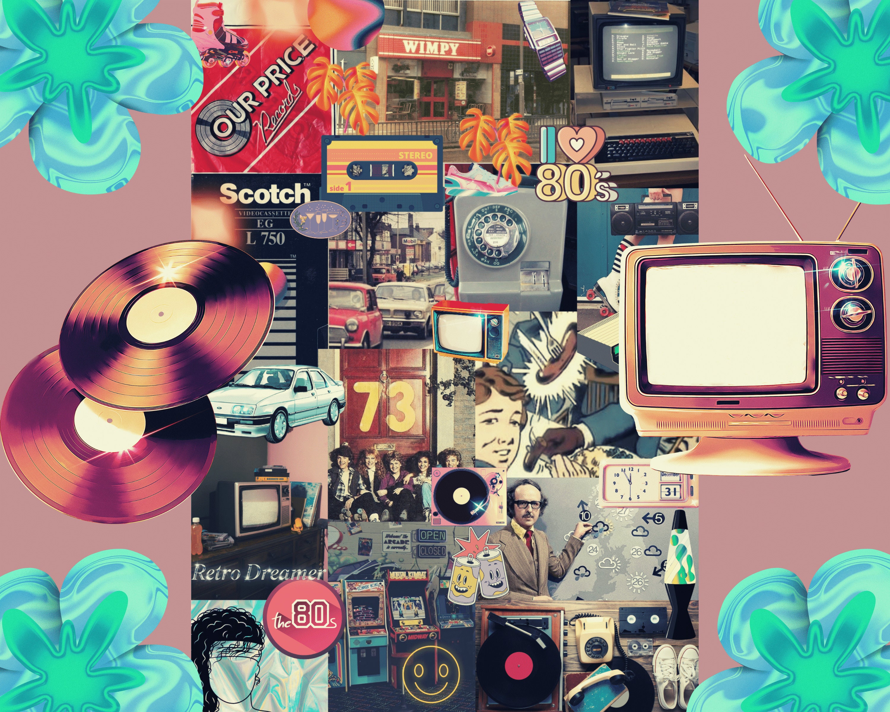 Digital 80s Collage Design DIY 80s Collage Scrapbooking DIY - Etsy