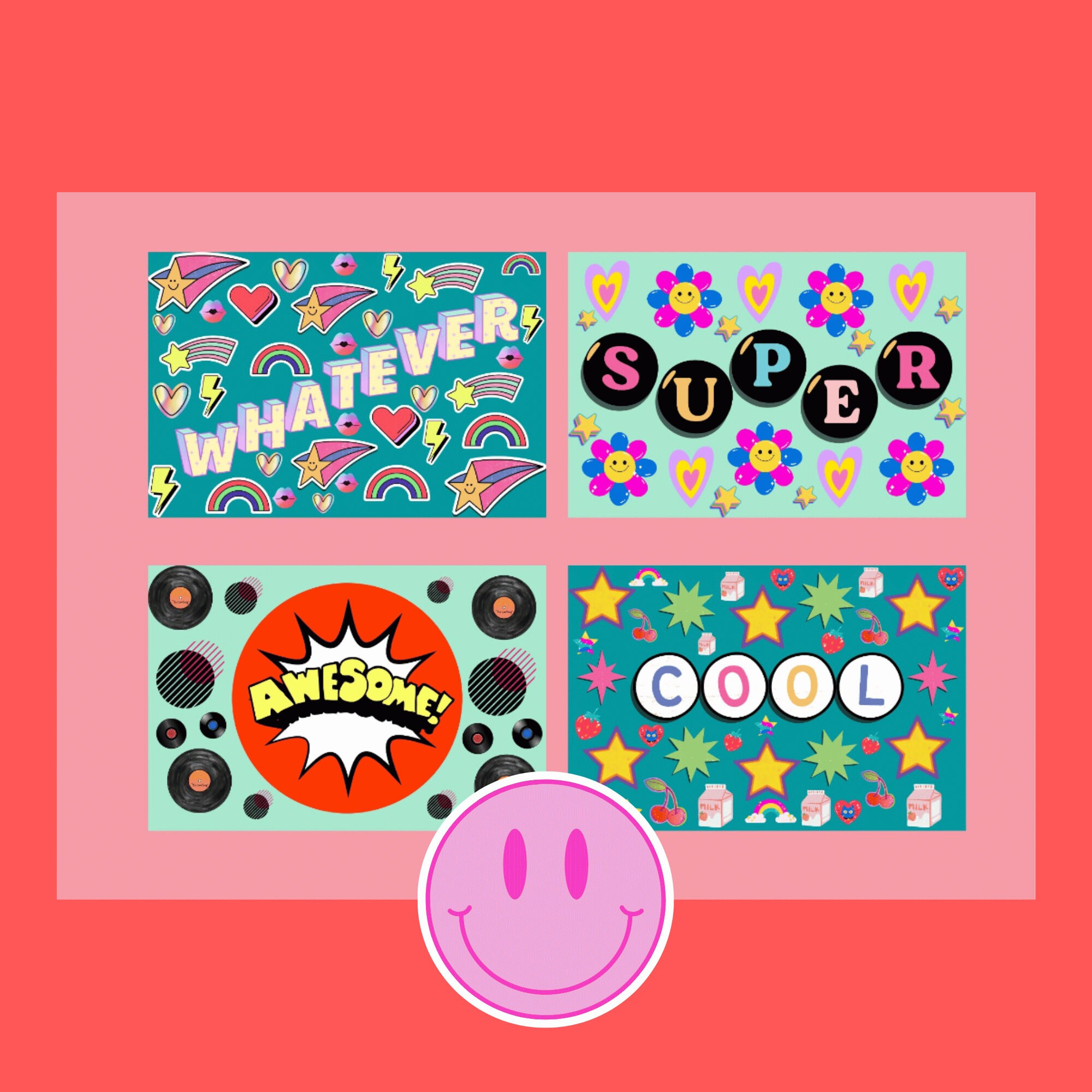 DIY Retro Stickers, 80s, 90s, Digital Prints, Retro PNG - Etsy