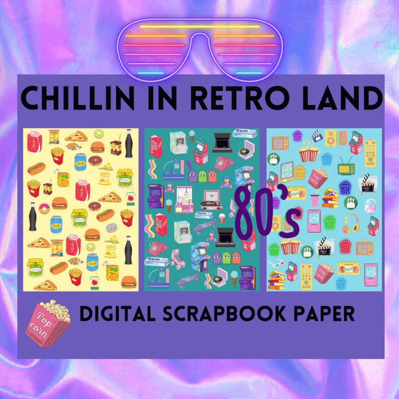 80s Retro Patterns, Backgrounds, Digital Paperprints, DIY Craft - Etsy