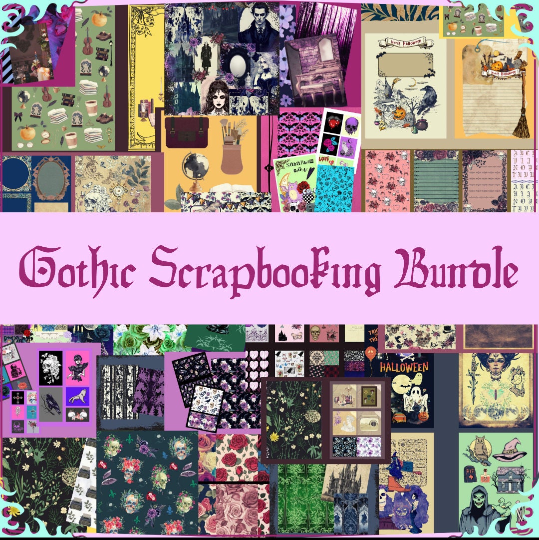 Gothic DIY Craft Bundle, Digital Download, Scrapbooking, DIY Ephemera ...