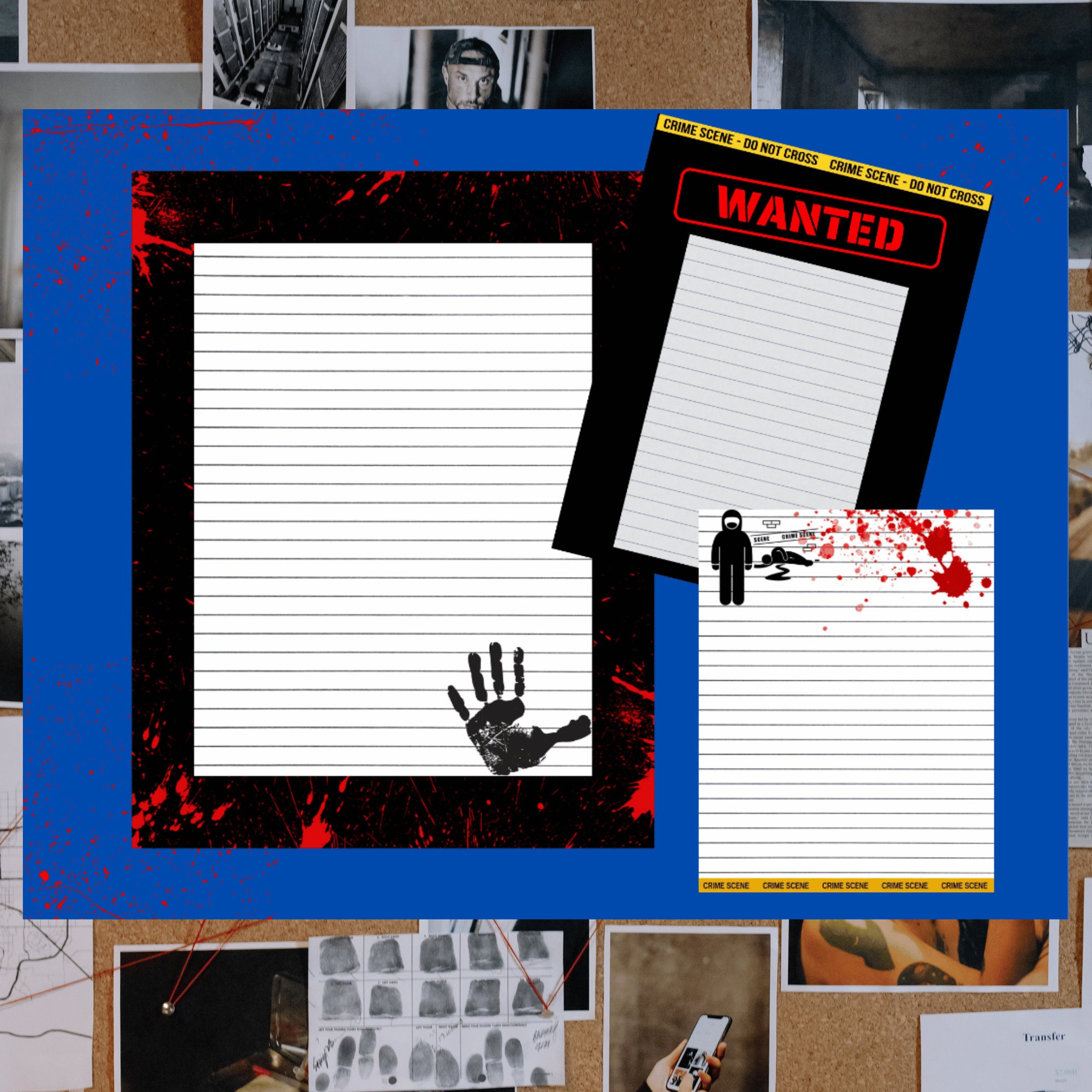 Crime Stationery Set, Printable Crime Paper, True Crime, Crime Scene ...