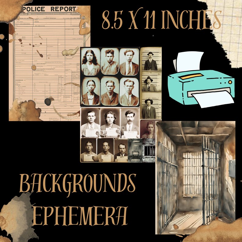 Printable Crime Junk Journal Kit, Murder Mystery, Investigation ...