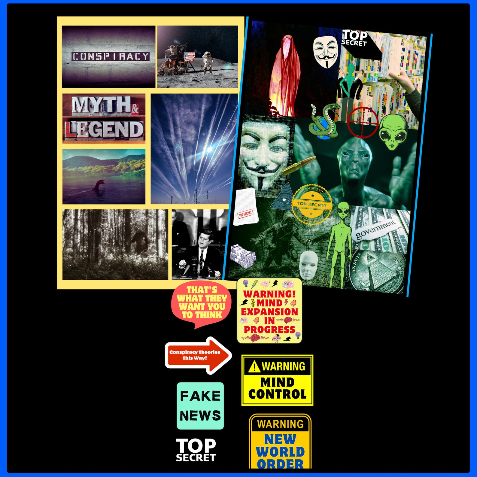 Conspiracy Files, Digital Junk Journal Kit, DIY Ephemera, Collage ...