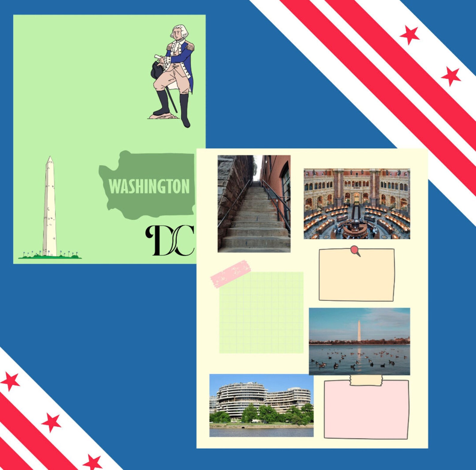 Printable Washington DC Journal Papers, Scrapbooking, Digital Download ...