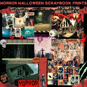 Printable Horror Halloween Scrapbook Kit, Junk Journal, Backgrounds ...
