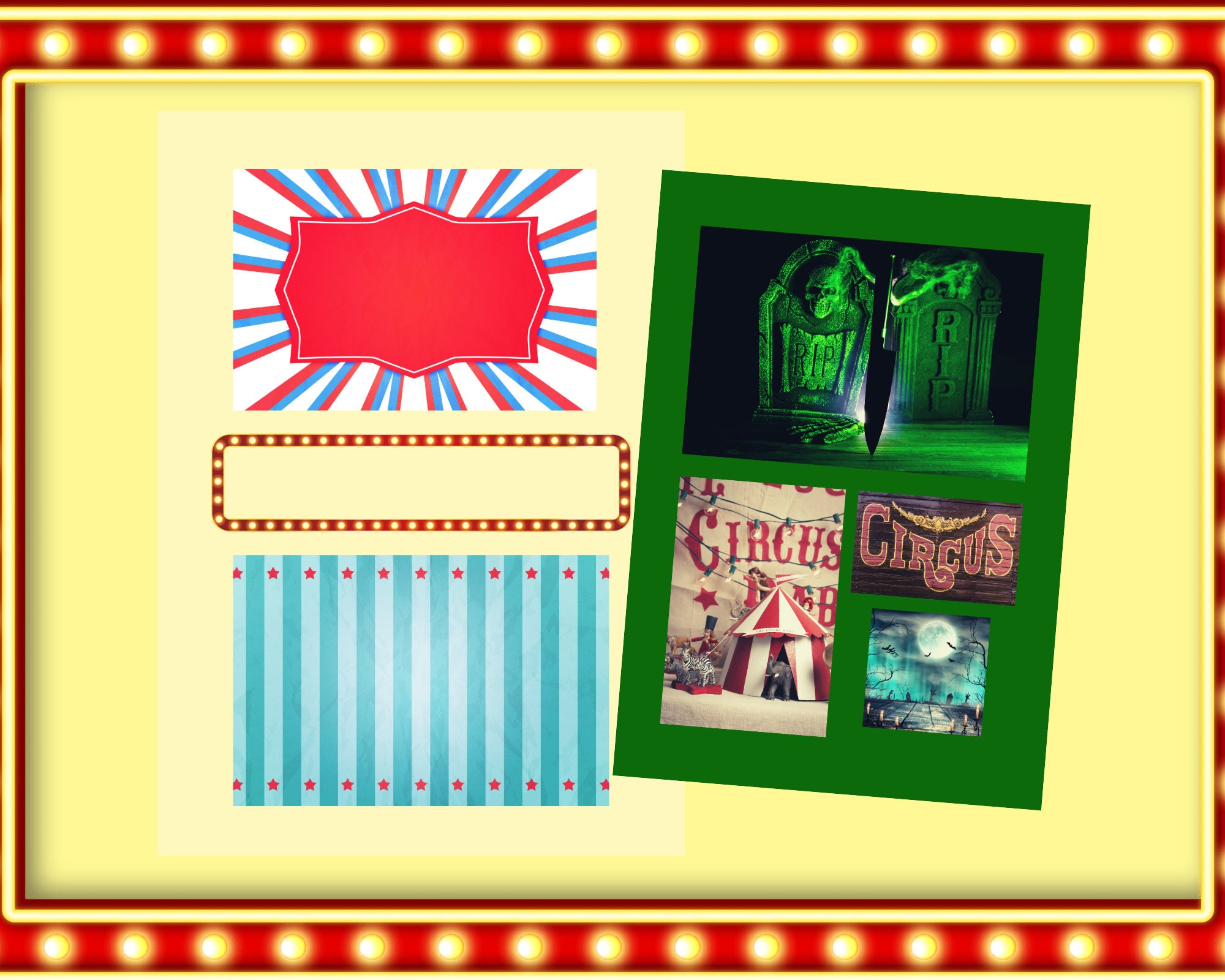 Printable Circus Junk Journal Kit, Carnival Scrapbooking, Digital Paper ...