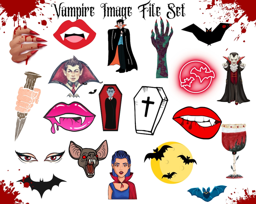 Vampire Image File Set Vampire Clip Art Vampires Halloween - Etsy UK