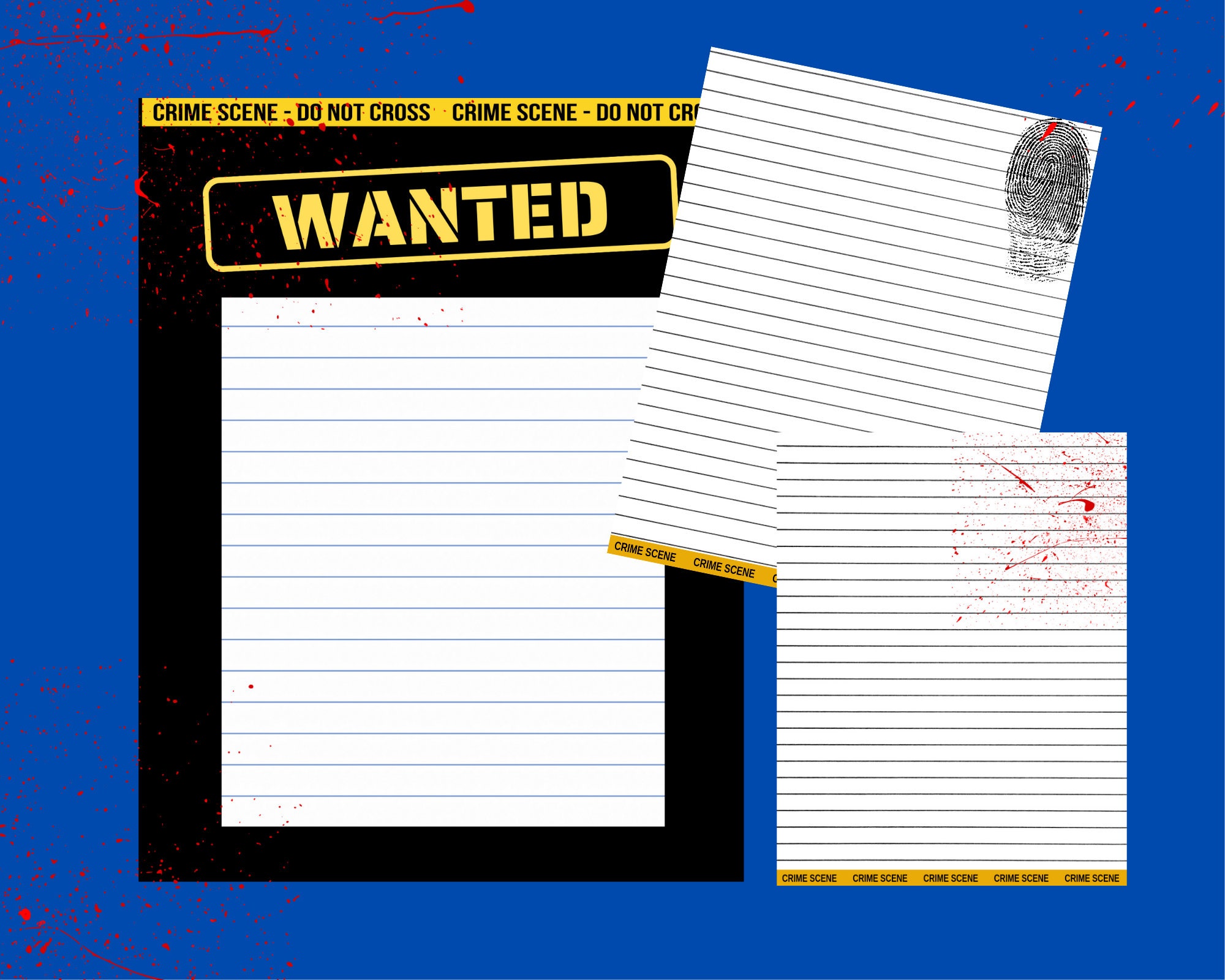 Crime Stationery Set, Printable Crime Notepaper, True Crime, Crime ...